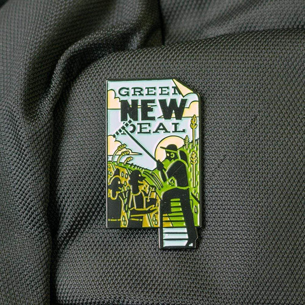 Green New Deal Enamel Pin by Devon Bragg Creative Action Network